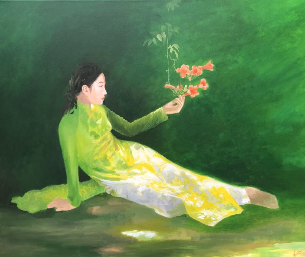 Nét dịu dàng của phụ nữ Việt trong tranh Trần Hữu Dũng - Vietnam.vn