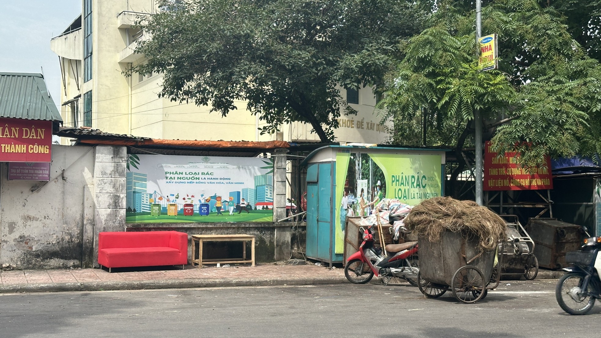 Close-up of a series of pilot bulky waste collection areas in the ...